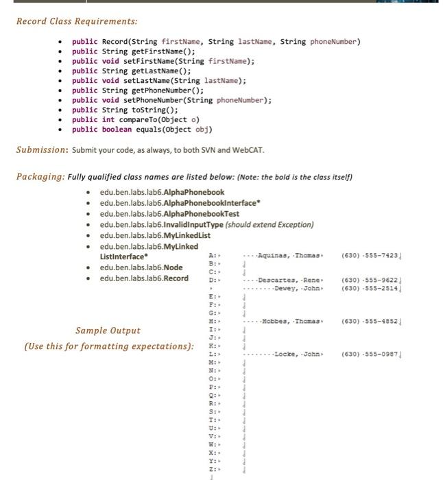 Solved Alphabetic Phonebook LO Description: We have been | Chegg.com