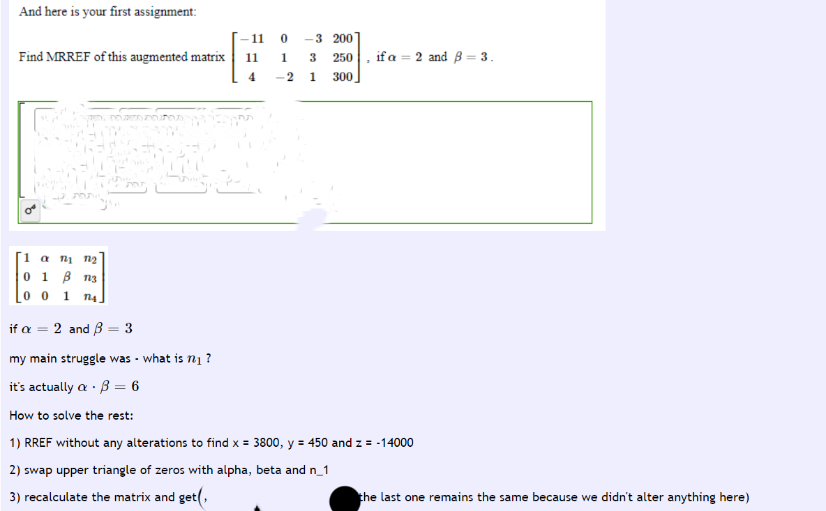 Solved Find MRREF of this augmented matrix | Chegg.com