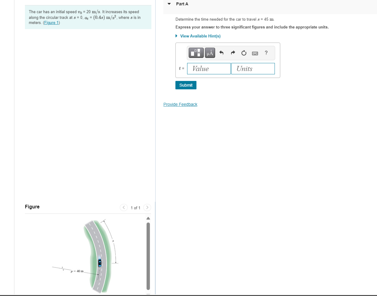 Solved The car has an initial speed v0=20ms. ﻿It increases | Chegg.com