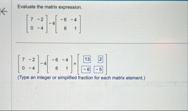 Solved Evaluate the matrix | Chegg.com