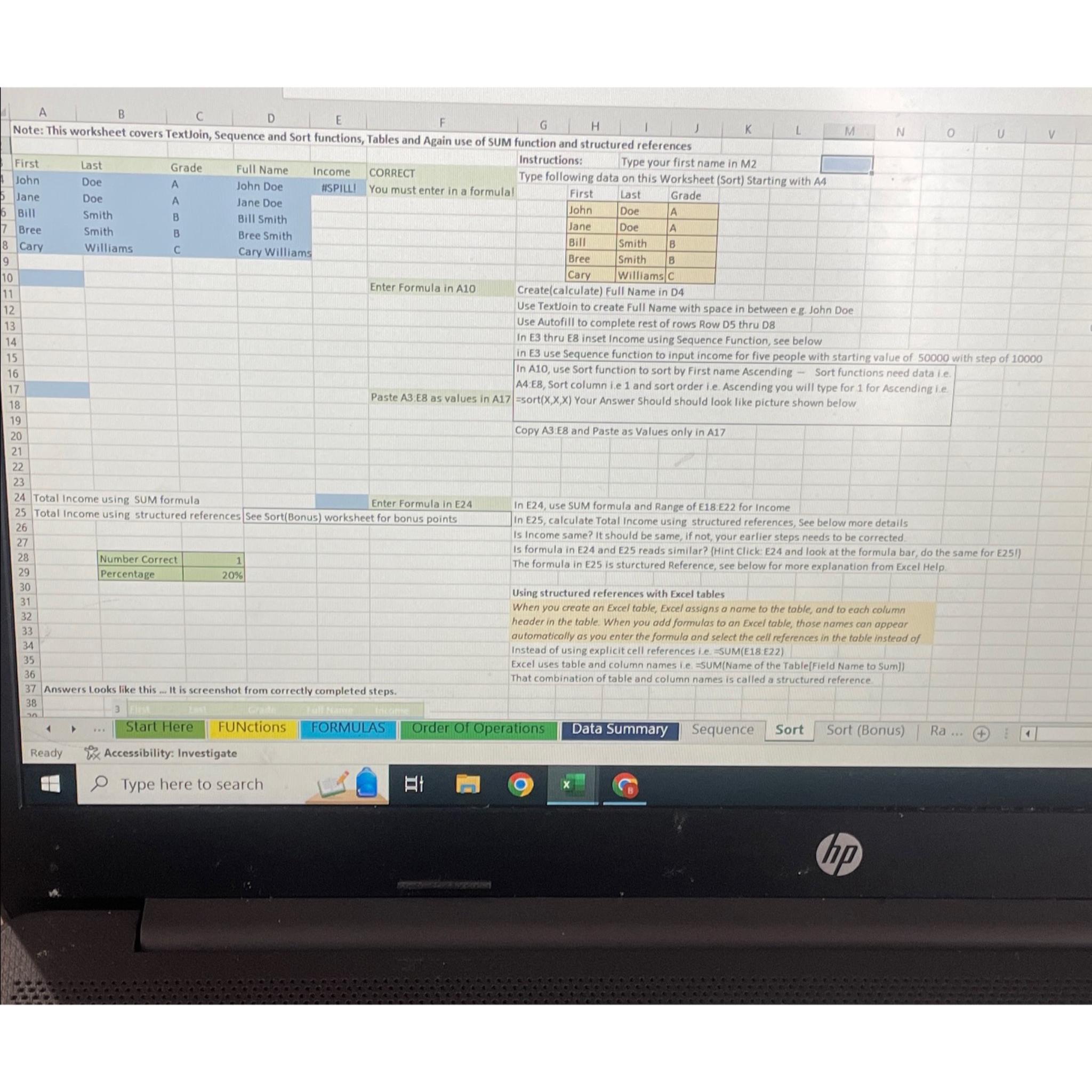 excel worksheet | Chegg.com
