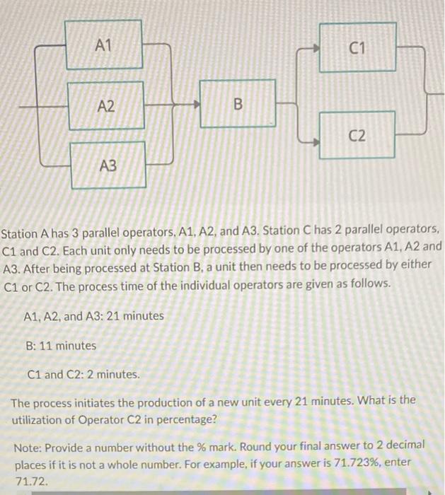 Solved Station A has 3 parallel operators, A1, A2, and A3. | Chegg.com