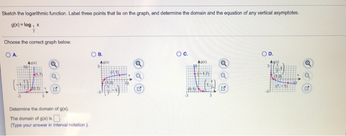 Solved Sketch the logarithmic function. Label three points | Chegg.com