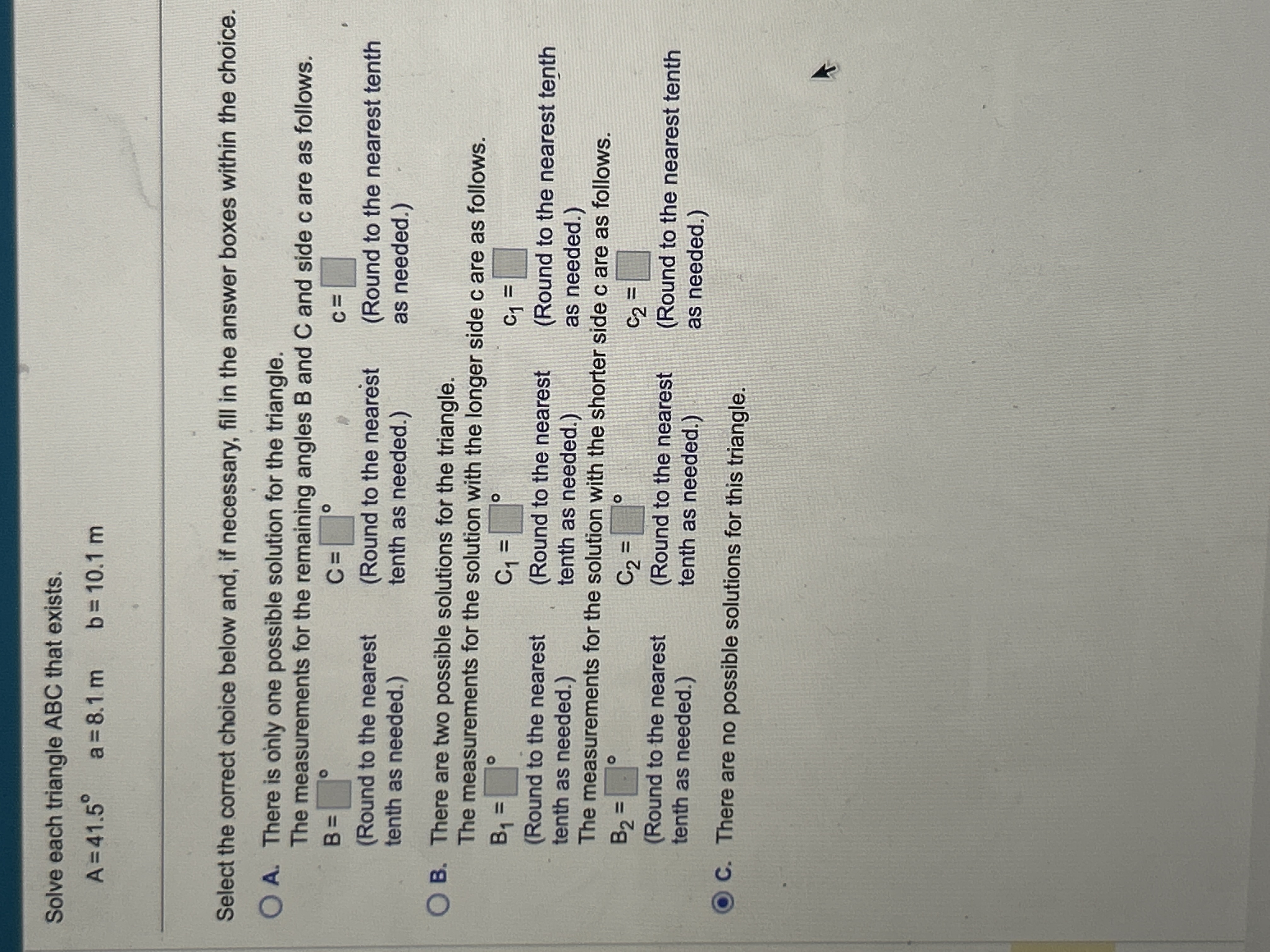 Solved Solve each triangle ABC that | Chegg.com