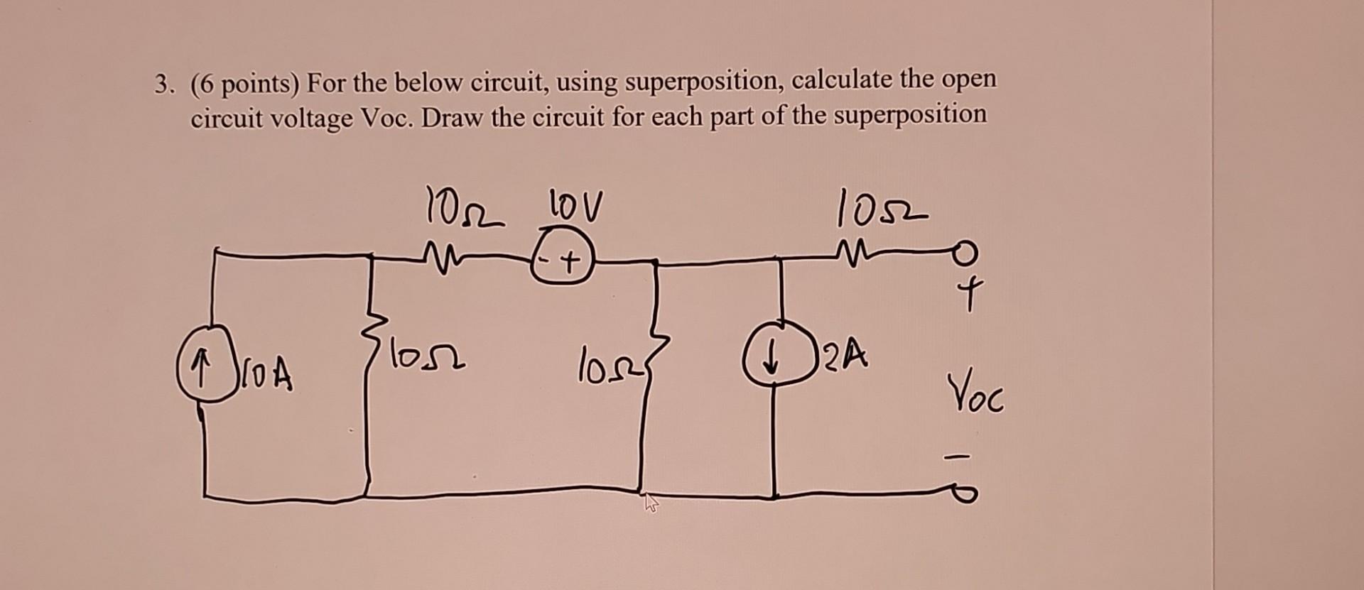 Solved 3. ( 6 points) For the below circuit, using | Chegg.com