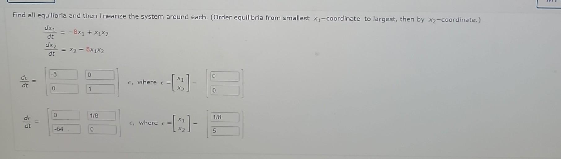 Solved Find all equilibria and then linearize the system | Chegg.com