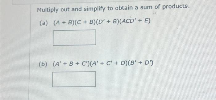 Solved Multiply out and simplify to obtain a sum of | Chegg.com