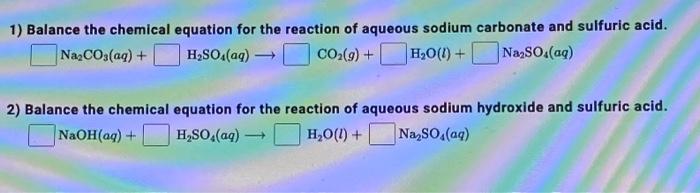 Solved 1) Balance the chemical equation for the reaction of | Chegg.com