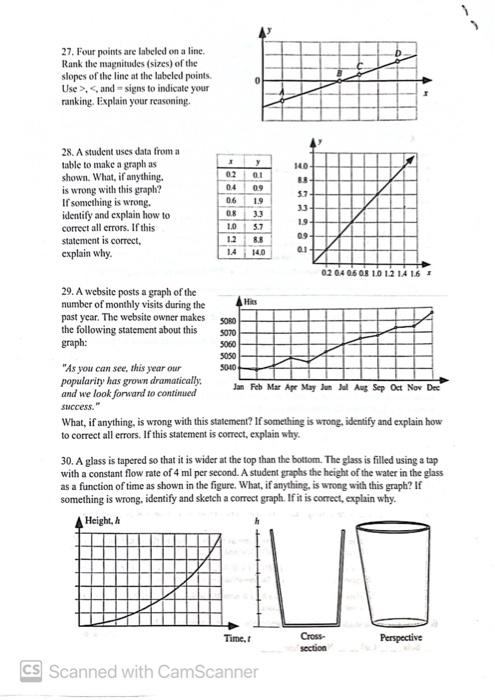 27. Four points are labeled on a line. Rank the | Chegg.com