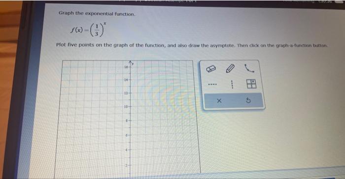 Solved Graph the exponentiaf function. f(x)=(31)x Plot five | Chegg.com