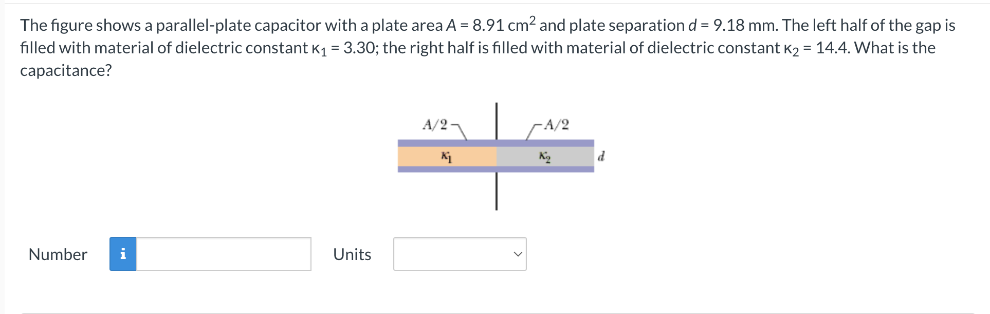 Solved The figure shows a parallel-plate capacitor with a | Chegg.com