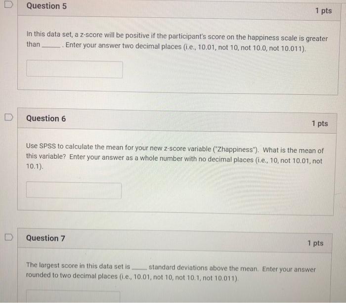 Solved SPSS Assignment: Z-Scores The following output shows | Chegg.com