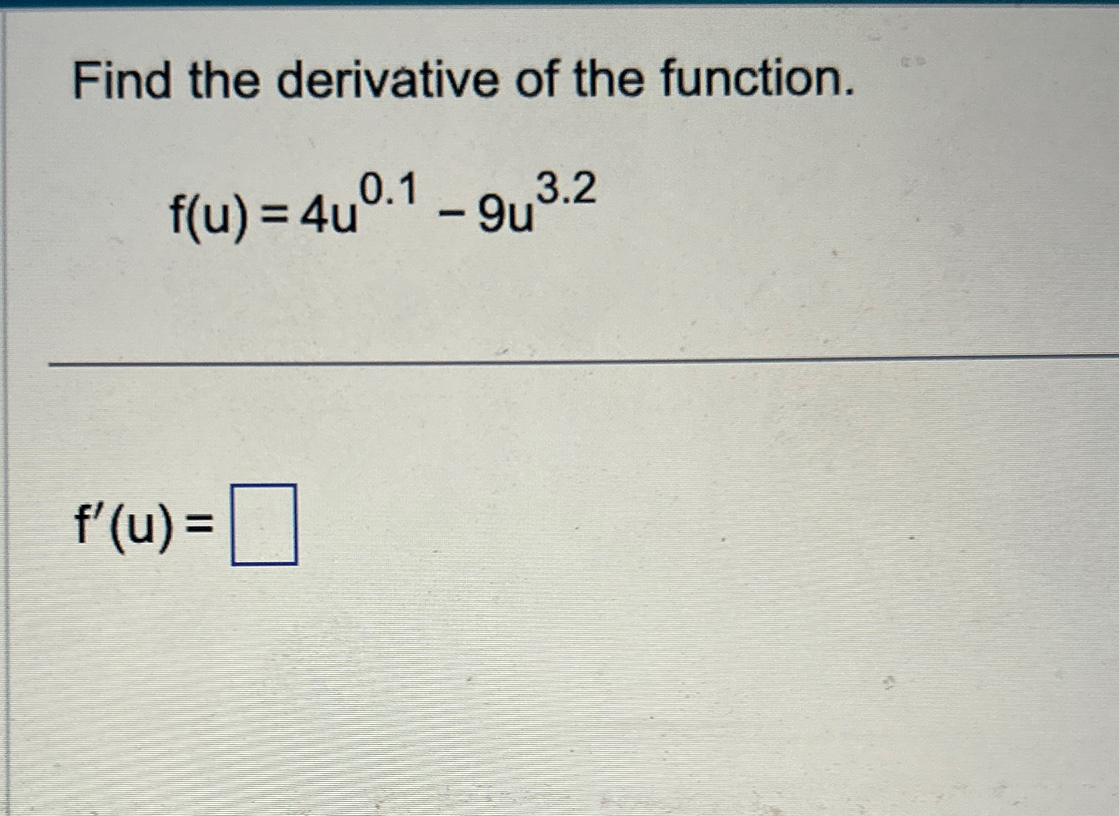 Solved Find the derivative of the | Chegg.com