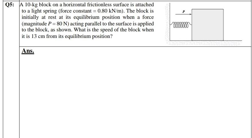 Solved A 10-kg block on a horizontal frictionless surface is | Chegg.com