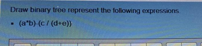 Solved Draw binary tree represent the following expressions. | Chegg.com