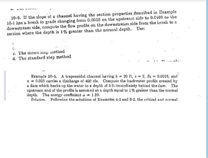 Solved 10-9. If the slope of a chaunel having the section | Chegg.com