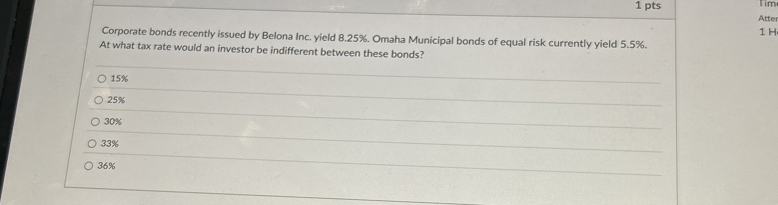 Solved Corporate bonds recently issued by Belona Inc. yield | Chegg.com