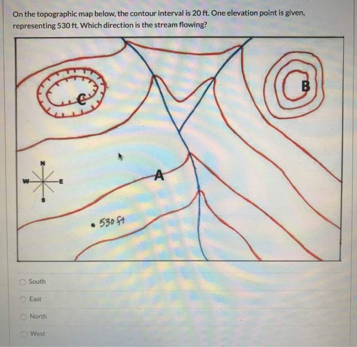 Solved Question 7 The map below is contoured in feet. What | Chegg.com
