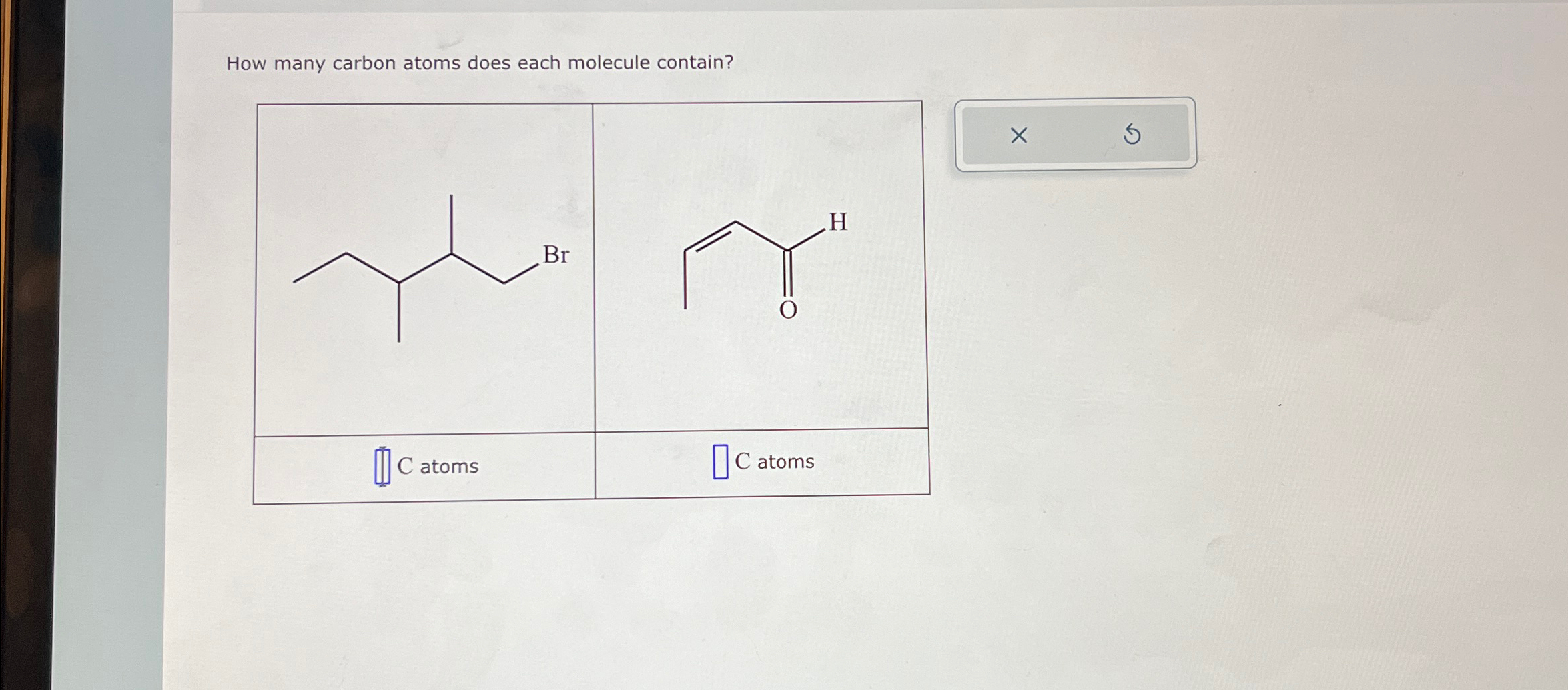 Solved How many carbon atoms does each molecule contain? | Chegg.com
