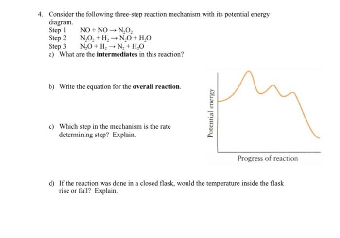 Solved 4. Consider the following three-step reaction | Chegg.com