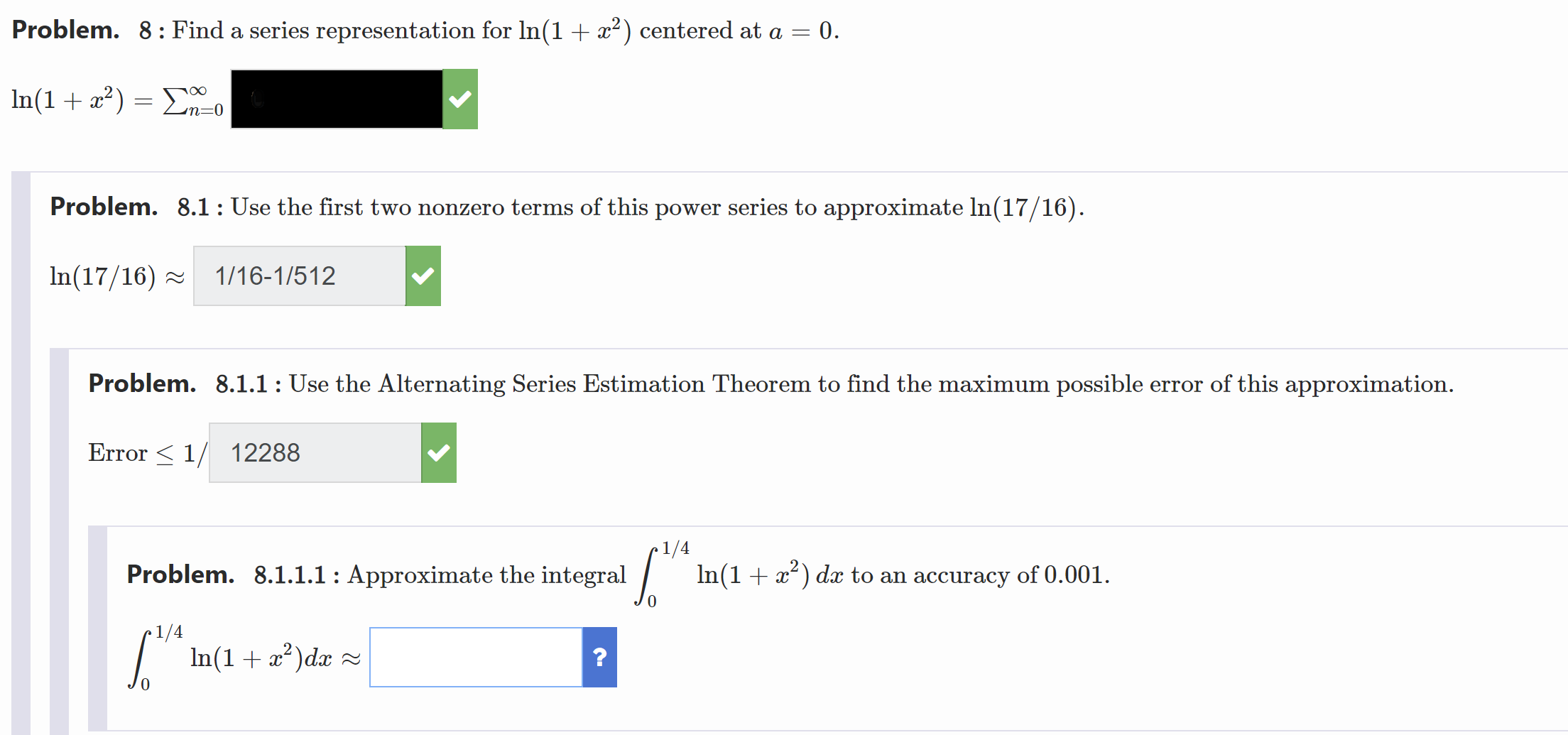Solved Problem. 8 ﻿: Find a series representation for | Chegg.com