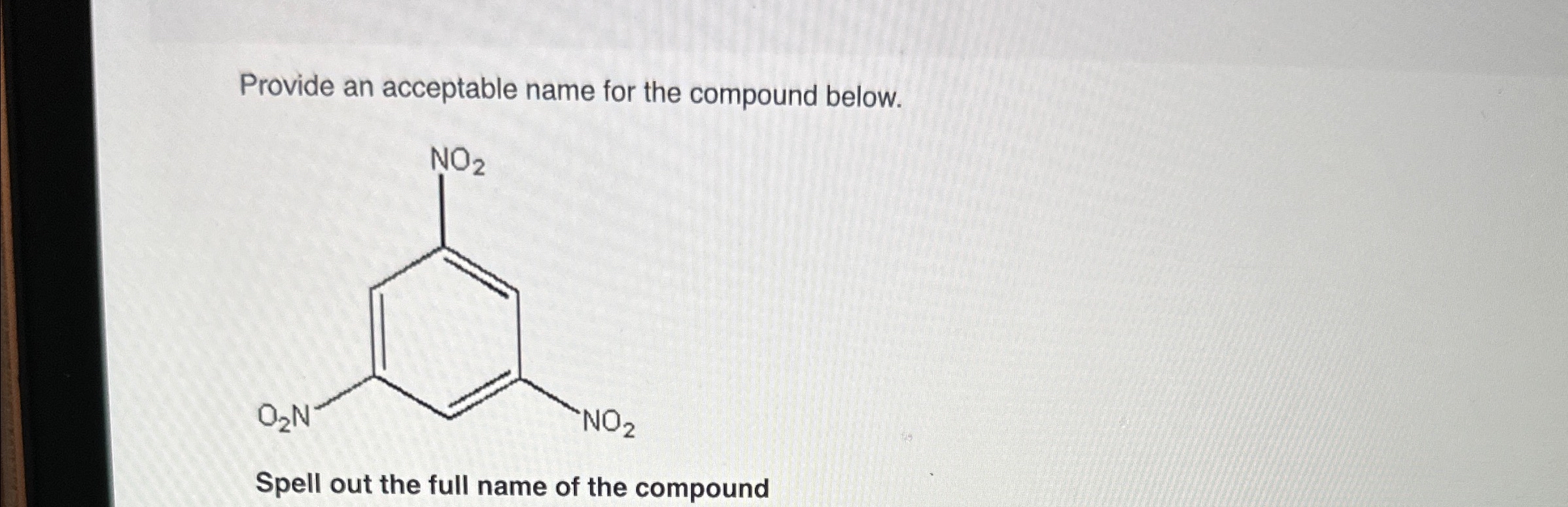 Solved Provide an acceptable name for the compound | Chegg.com