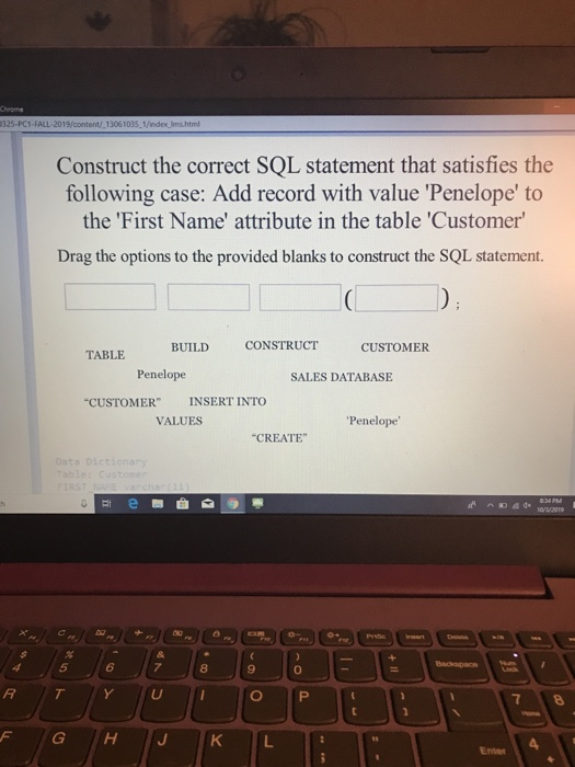 Solved 25-CH-ALL 201 1 061015 / Construct the correct SQL | Chegg.com