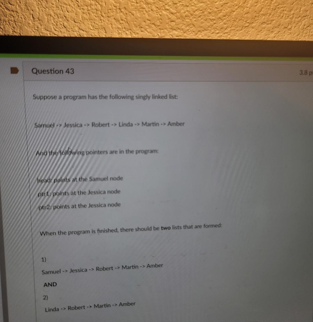 Solved Suppose A Program Has The Following Singly Linked 