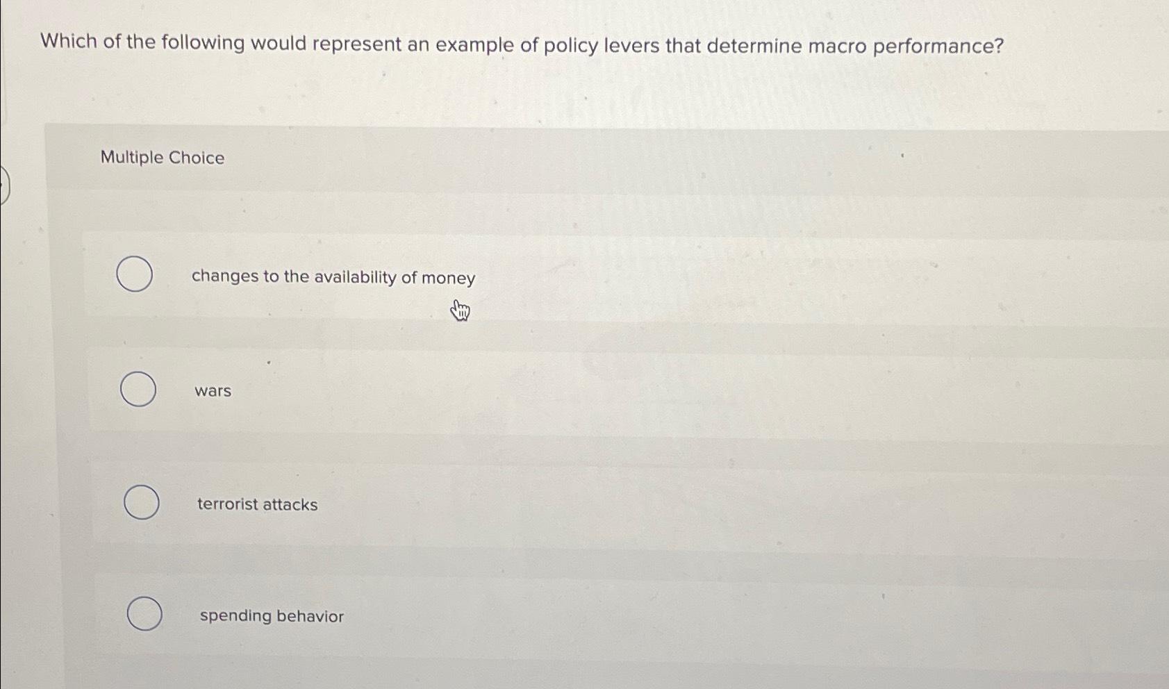 Solved Which of the following would represent an example of | Chegg.com