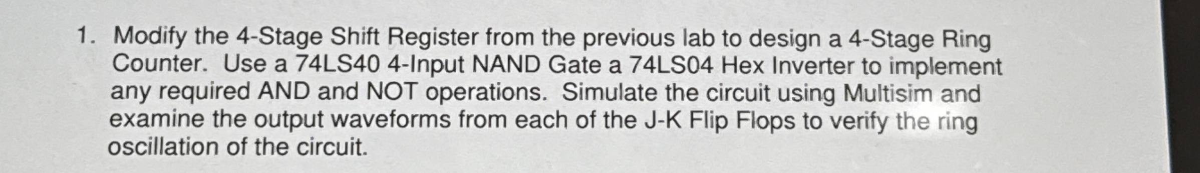 Solved Modify the 4-Stage Shift Register from the previous | Chegg.com