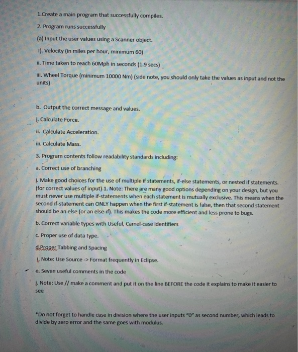 Solved 1. Create a main program that successfully compiles. | Chegg.com
