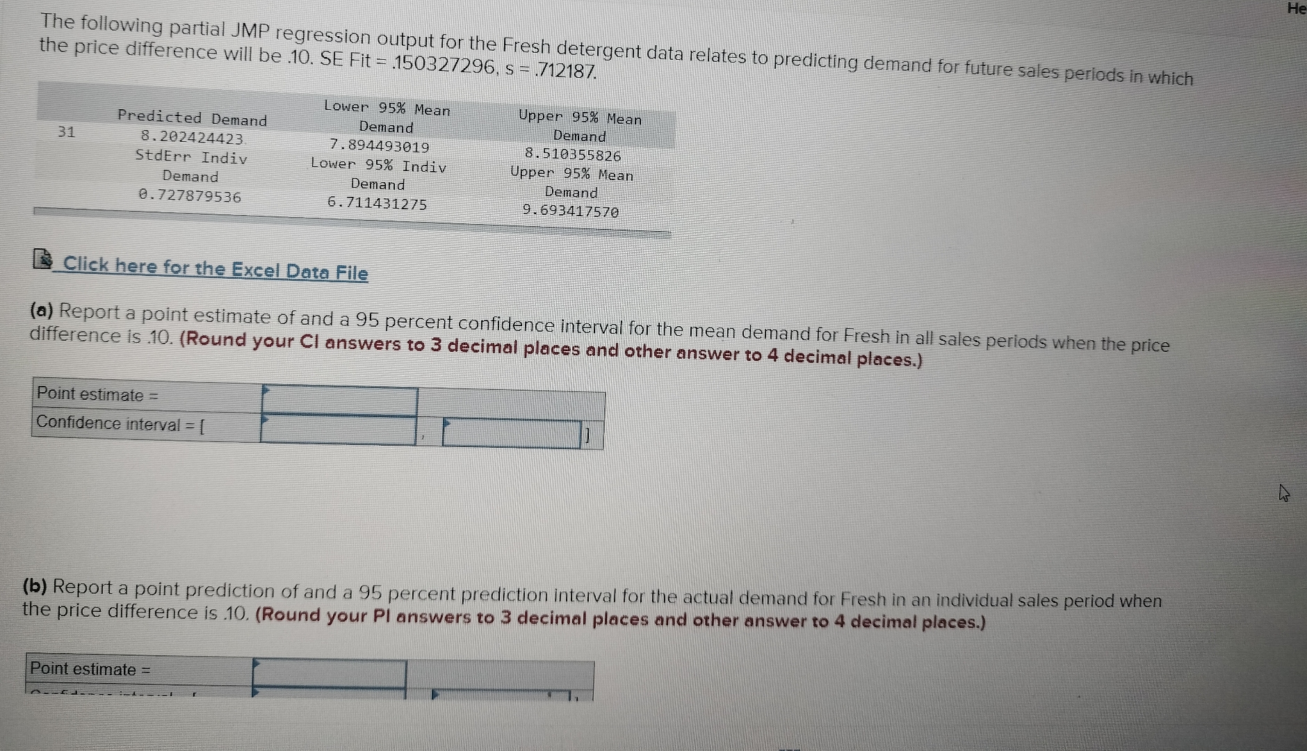 The following partial JMP regression output for the | Chegg.com