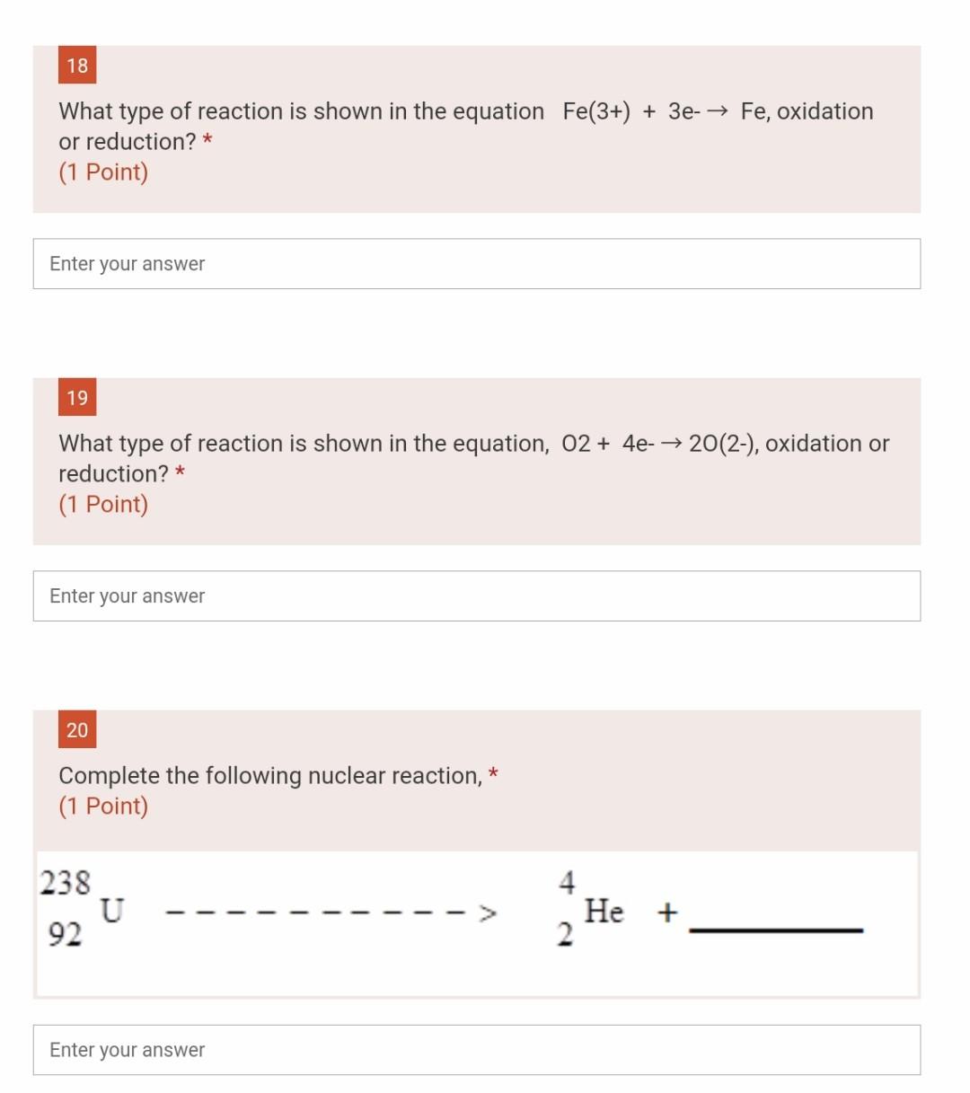 Solved 18 What type of reaction is shown in the equation | Chegg.com