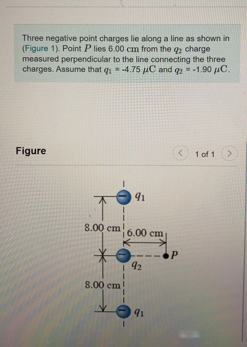 Solved Three negative point charges lie along a line as | Chegg.com