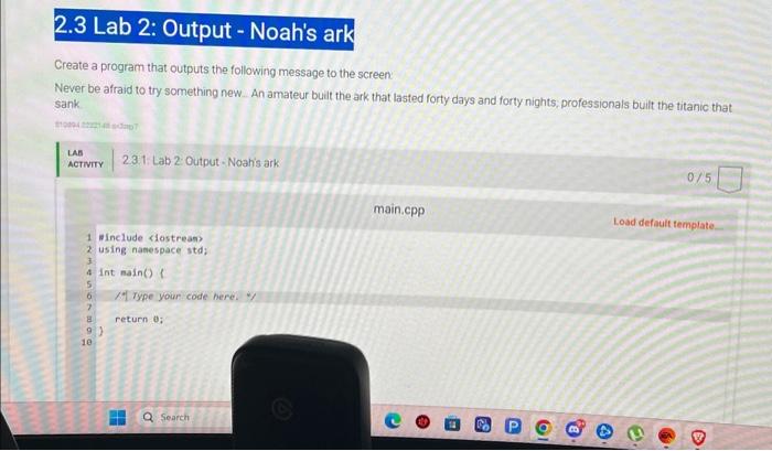 Solved Create a program that outputs the following message | Chegg.com