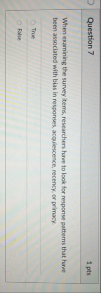 Solved Question 71 ﻿ptsWhen examining the survey items, | Chegg.com