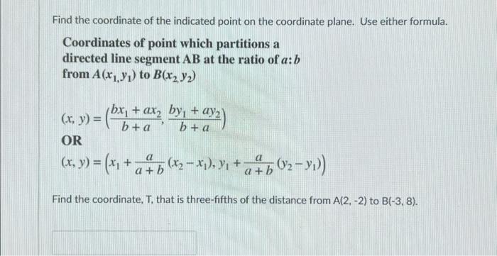 Solved Find the coordinate of the indicated point on the | Chegg.com