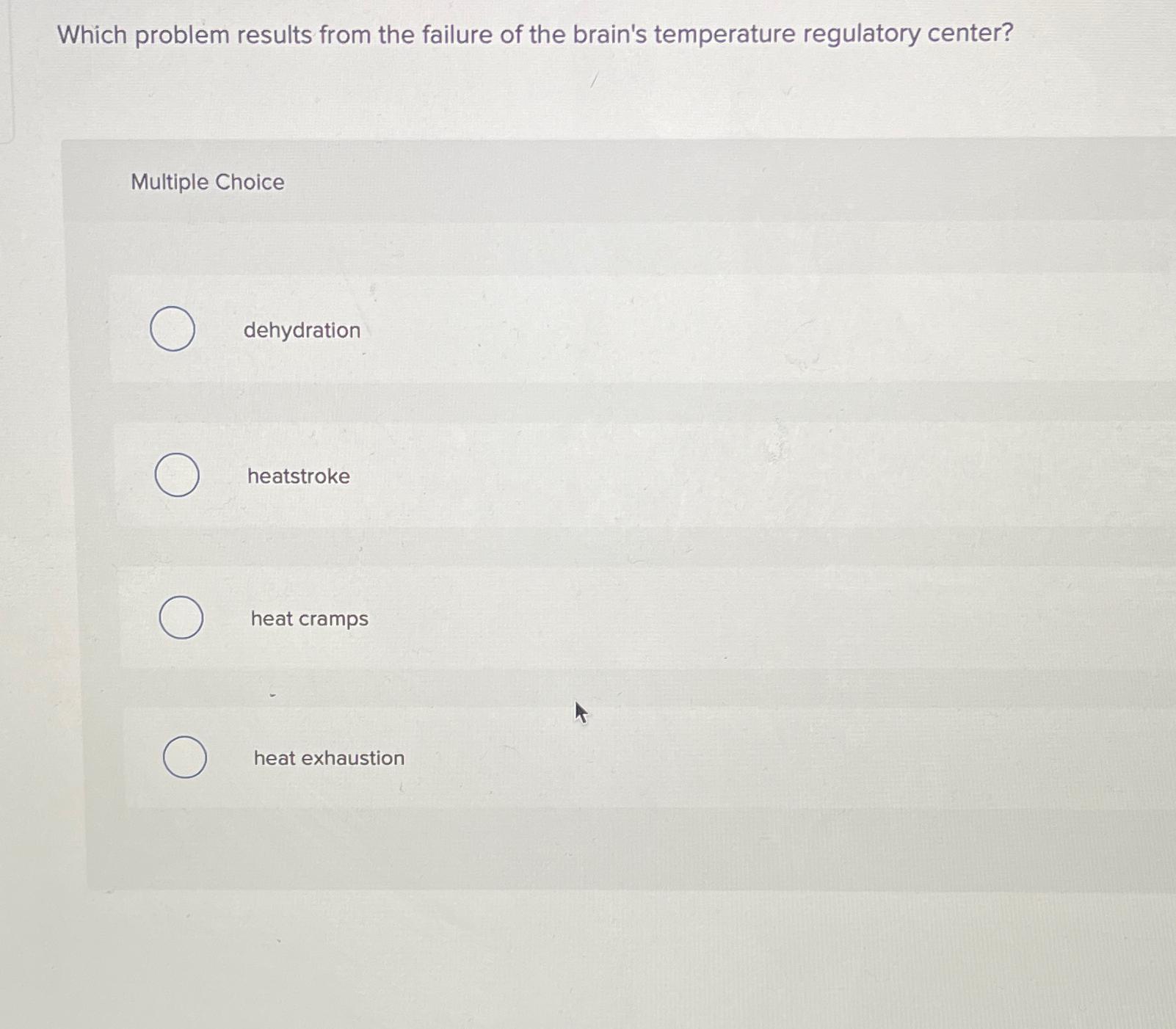 Solved Which problem results from the failure of the brain's | Chegg.com