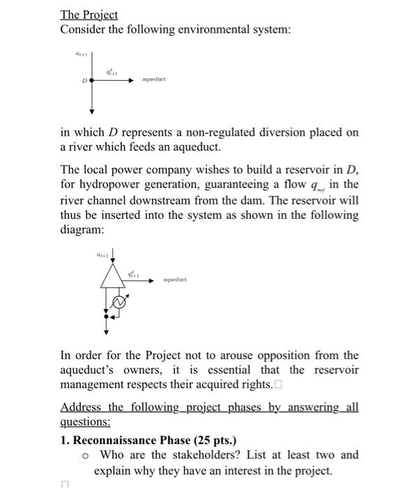 Solved The Project Consider the following environmental | Chegg.com