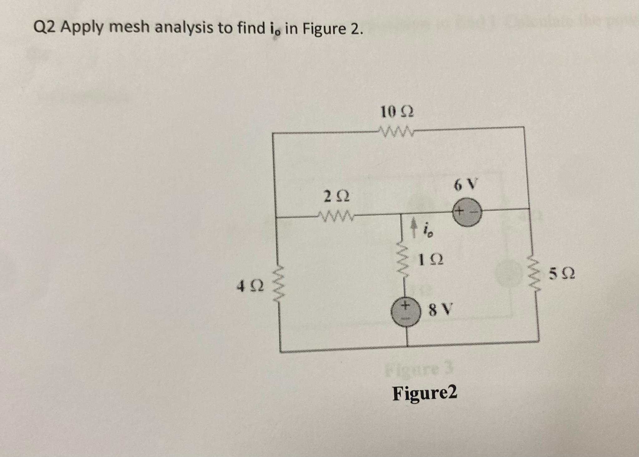 Solved Q2 ﻿apply Mesh Analysis To Find I0 ﻿in Figure 