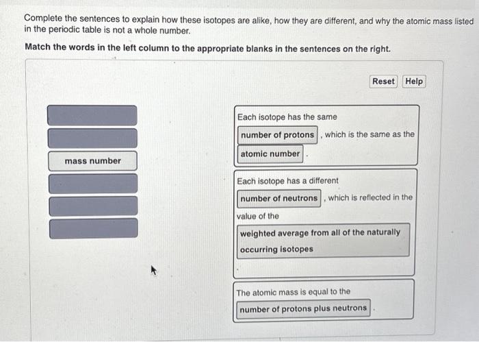 Solved Complete the sentences to explain how these isotopes | Chegg.com