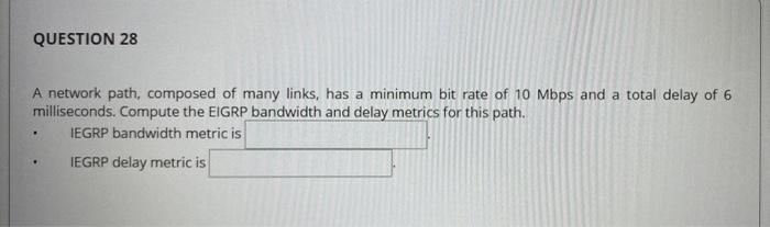 Solved A network path, composed of many links, has a minimum | Chegg.com
