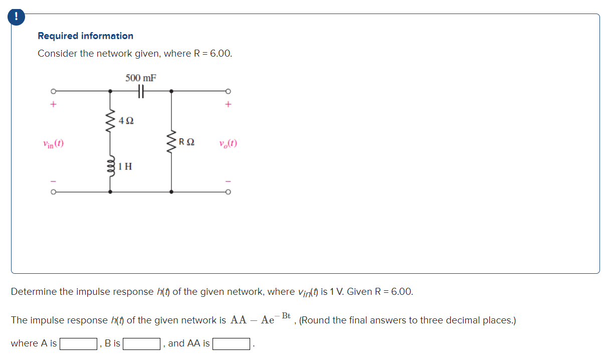 Solved Required informationConsider the network given, where | Chegg.com