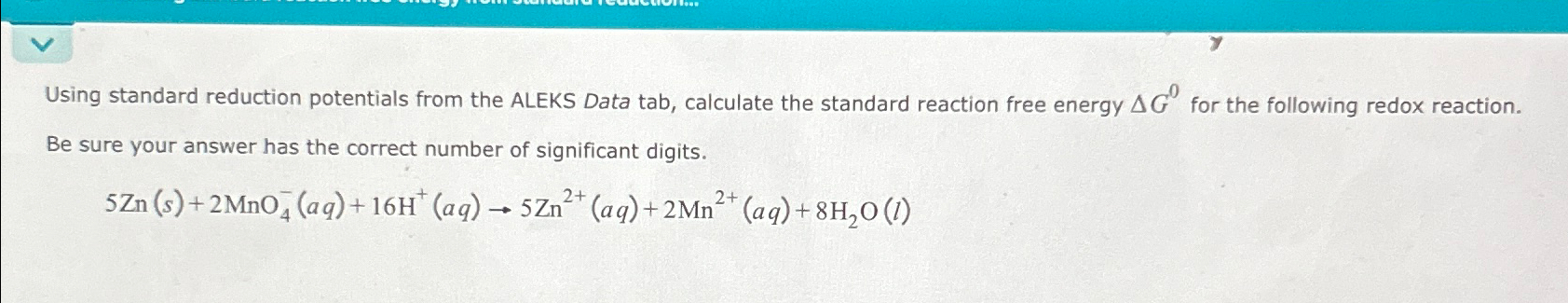 Solved Using standard reduction potentials from the ALEKS | Chegg.com