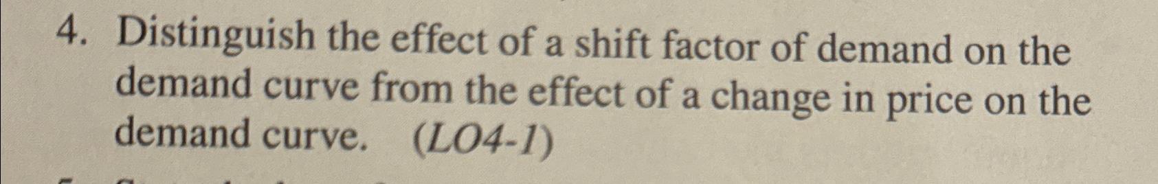 Solved Distinguish the effect of a shift factor of demand on | Chegg.com