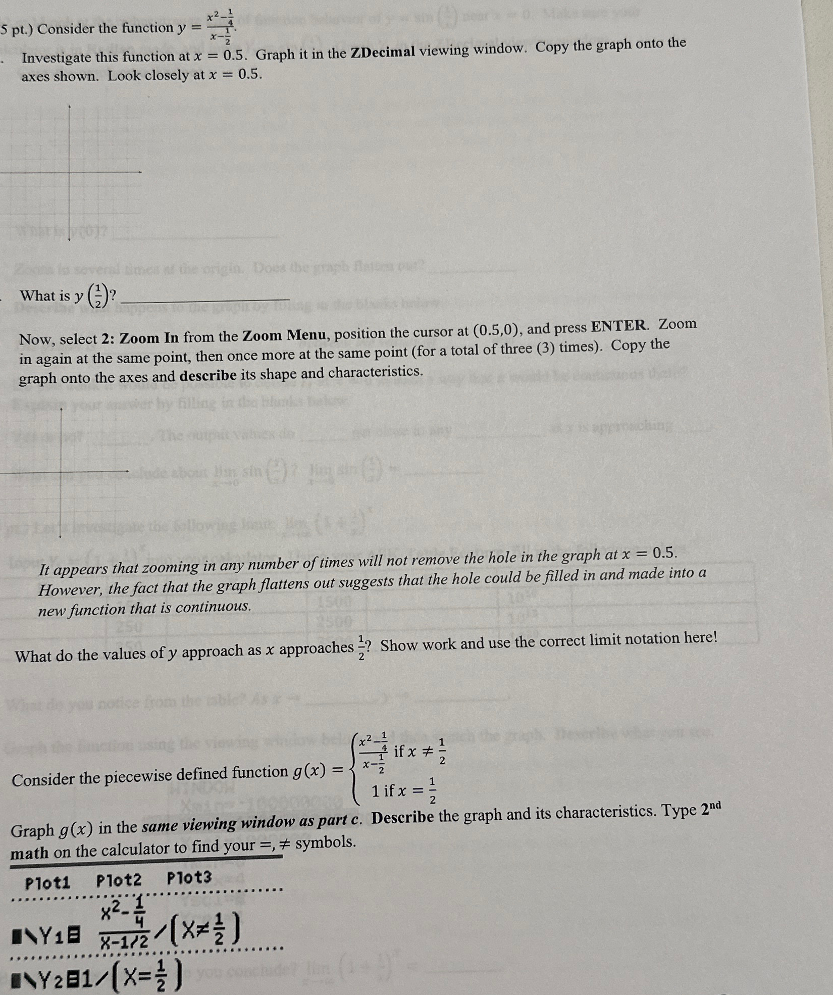 Solved 5 ﻿pt.) ﻿Consider the function | Chegg.com