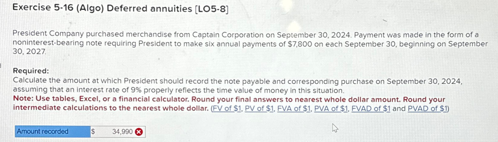 Solved Exercise 5-16 (Algo) ﻿Deferred annuities | Chegg.com