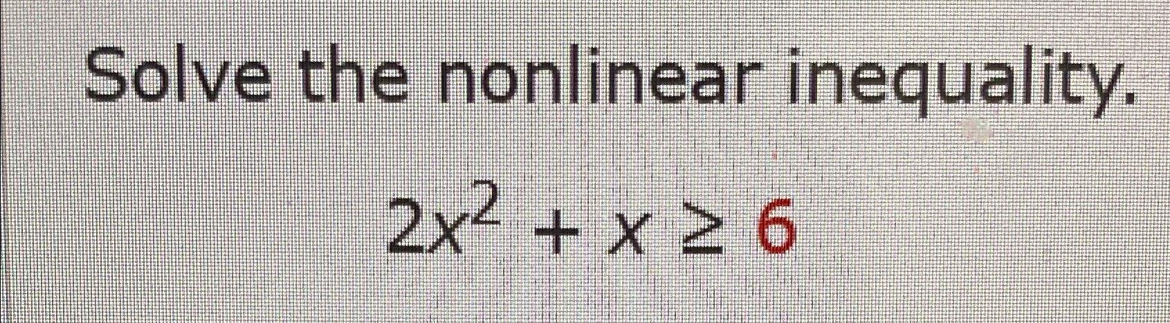 Solved Solve the nonlinear inequaliY in interval notation | Chegg.com