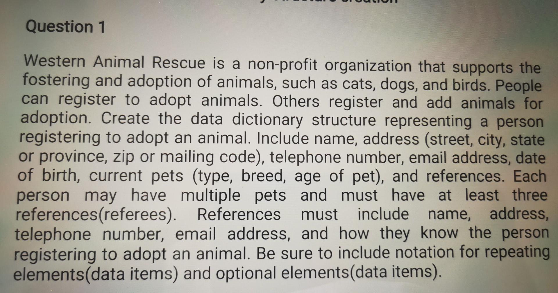 Solved use data dictionary to define the detail items of the | Chegg.com