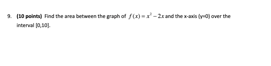 Solved (10 ﻿points) ﻿Find the area between the graph of | Chegg.com